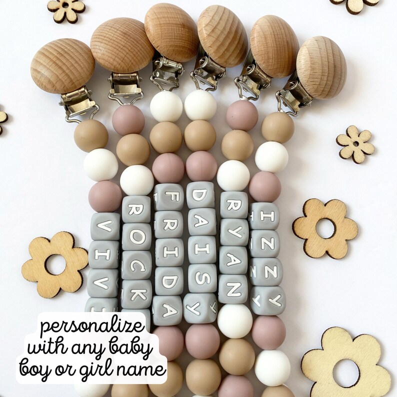 Personalized Pacifier Clip • Add Any Baby Girl or Boy Name • Avoid the ...