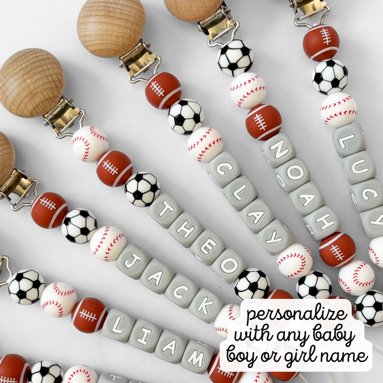 Personalized Pacifier Clip Gift for Newborn Baby Boy or Girl With ...