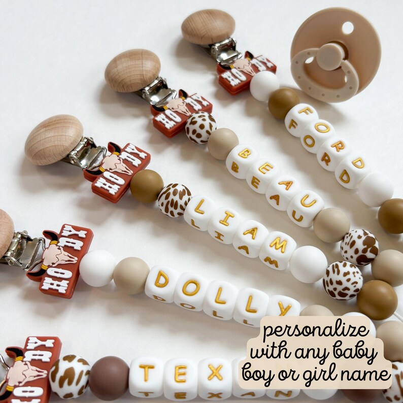 Howdy Personalized Pacifier Clip • Cowboy Baby Shower Gift - Etsy