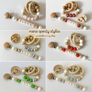 Baseball, Football, Basketball Sports Pacifier Clip • Custom Baby ...
