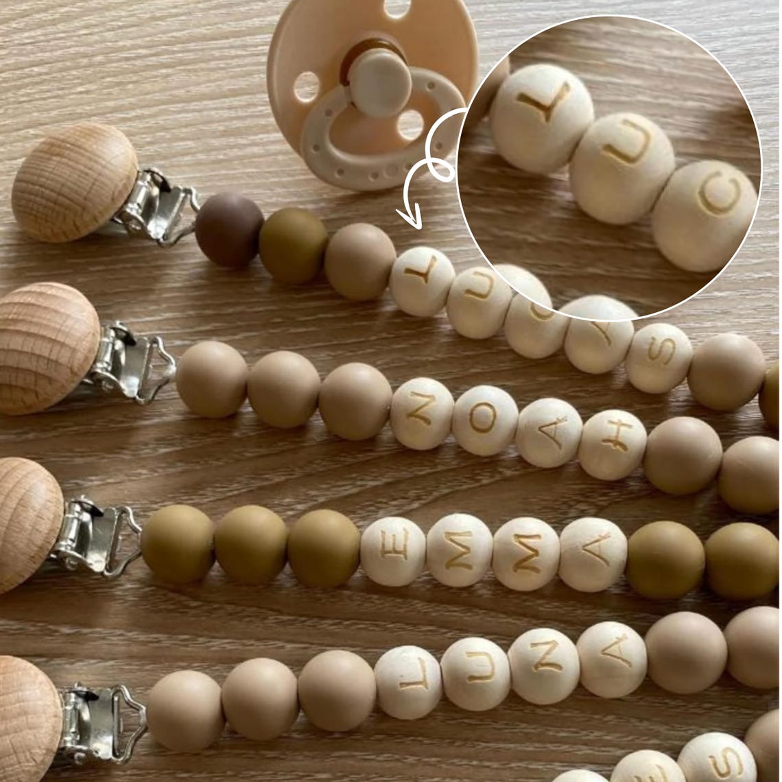 Personalized Pacifier Clip With Baby Name • Custom Baby Girl + Newborn ...