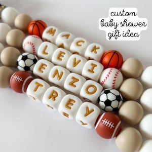 Baseball, Football, Soccer or Basketball Pacifier Clip • Personalize ...