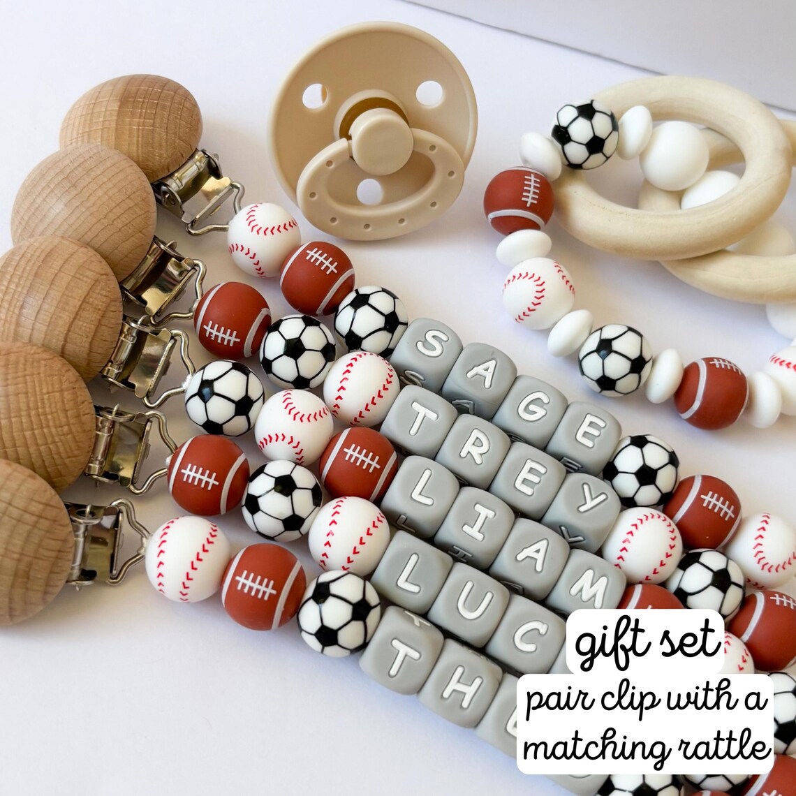 Personalized Pacifier Clip Gift for Newborn Baby Boy or Girl With ...