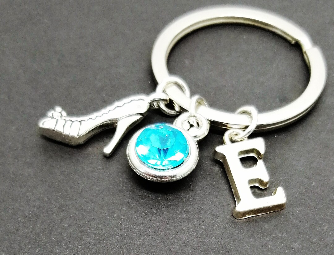 Shoe Keyringpersonalised Keyringbirthstoneinitial Giftgift - Etsy