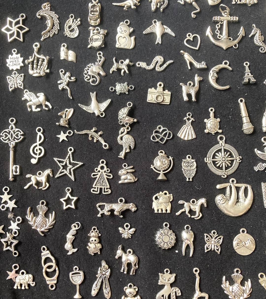 100 Mixed Charms, Jewellery Making Supplies. Craft Supplies, Tibetian ...