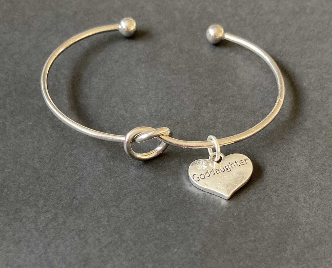 Goddaughter Bracelet, Silver Charm Bangle, Gift for Girls, Adjustable ...