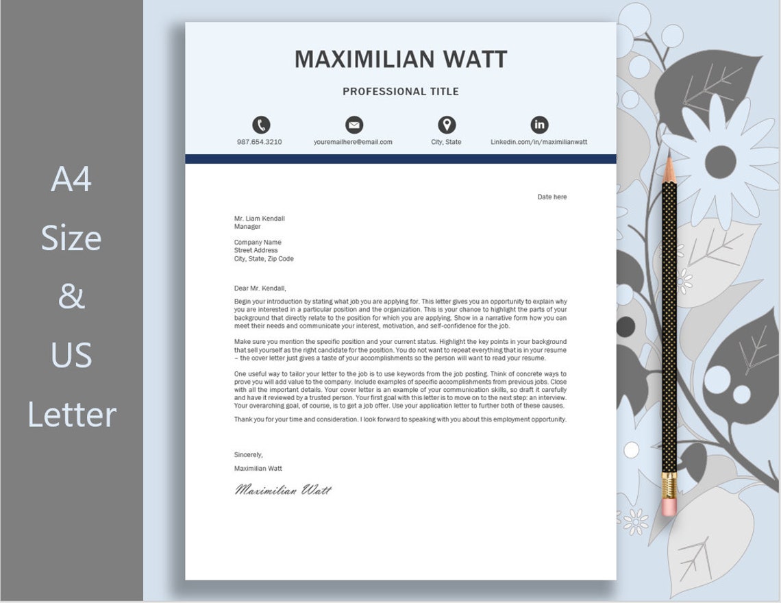Professional Resume Template for Word, 1, 2 and 3 Page Resume Template ...