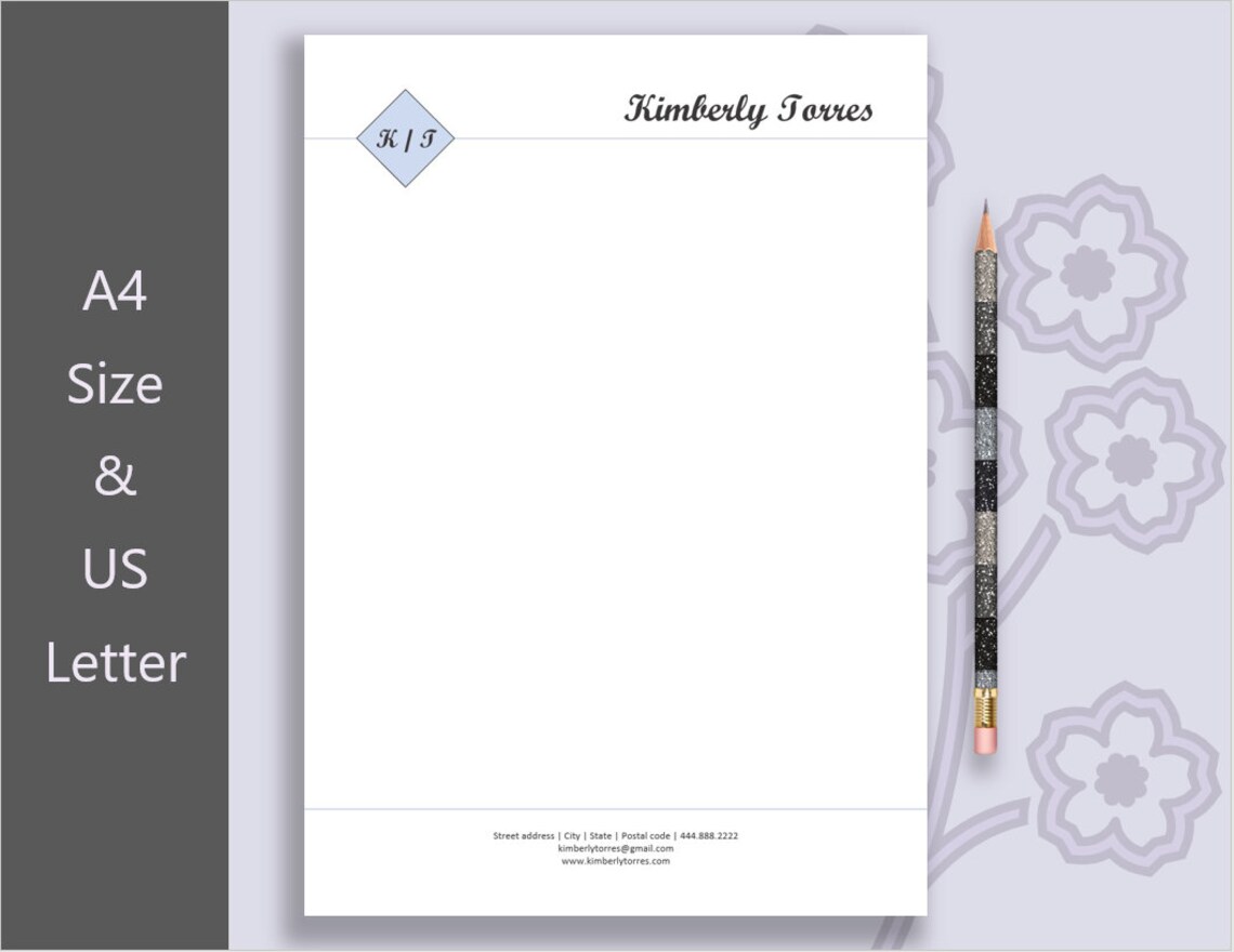 Personalized Letterhead, Custom Letterhead, Diy Custom Stationery ...