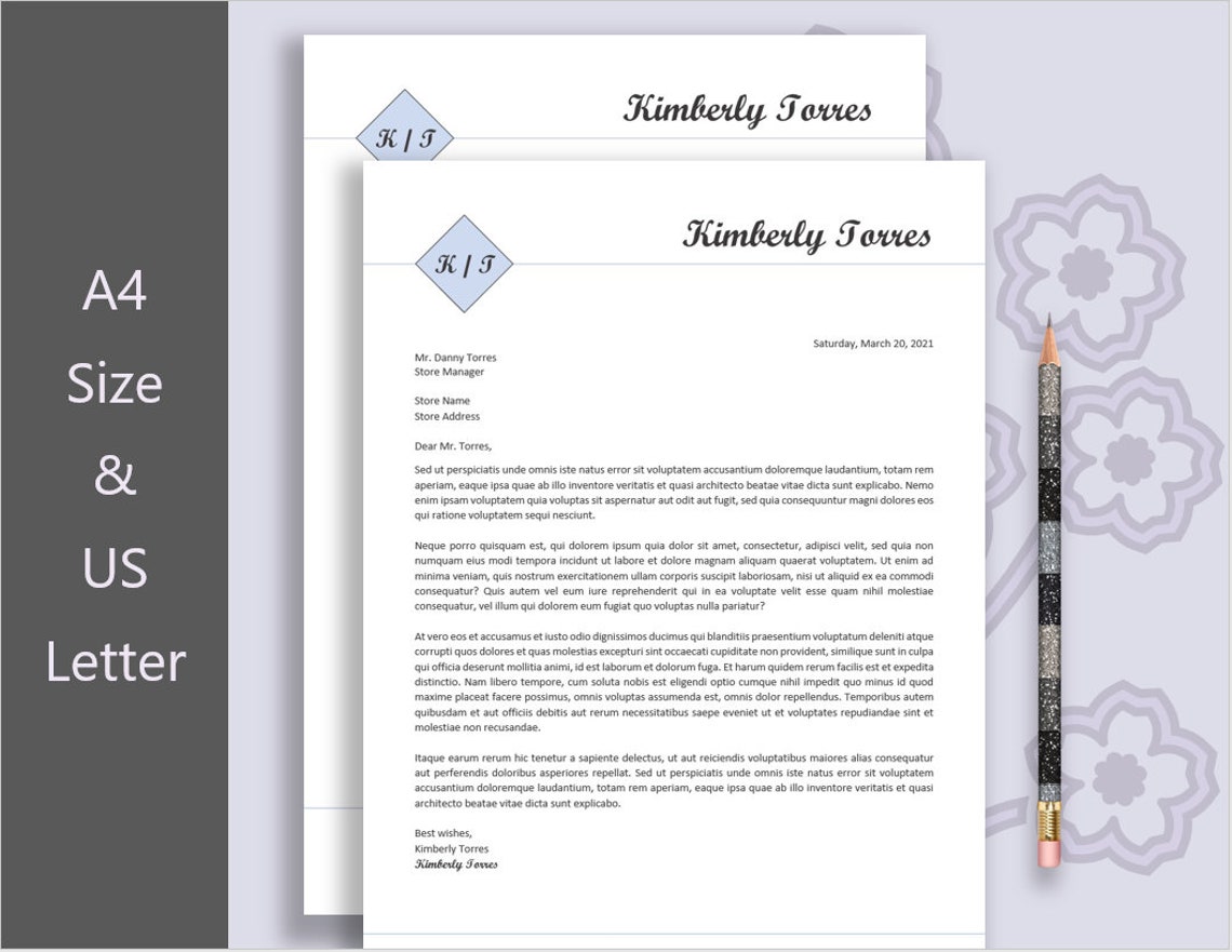 Personalized Letterhead, Custom Letterhead, Diy Custom Stationery ...