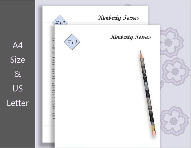 Personalized Letterhead, Custom Letterhead, Diy Custom Stationery ...