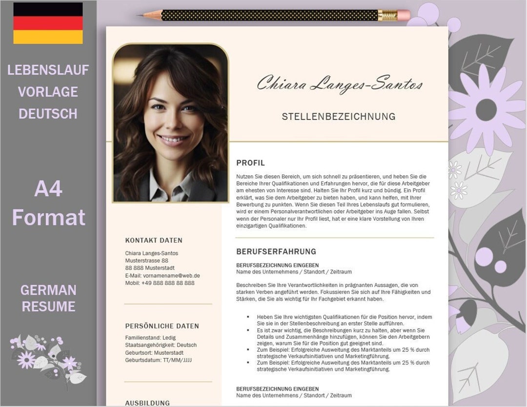 CV Template Word, Creative CV, Chronological CV, Application Template ...