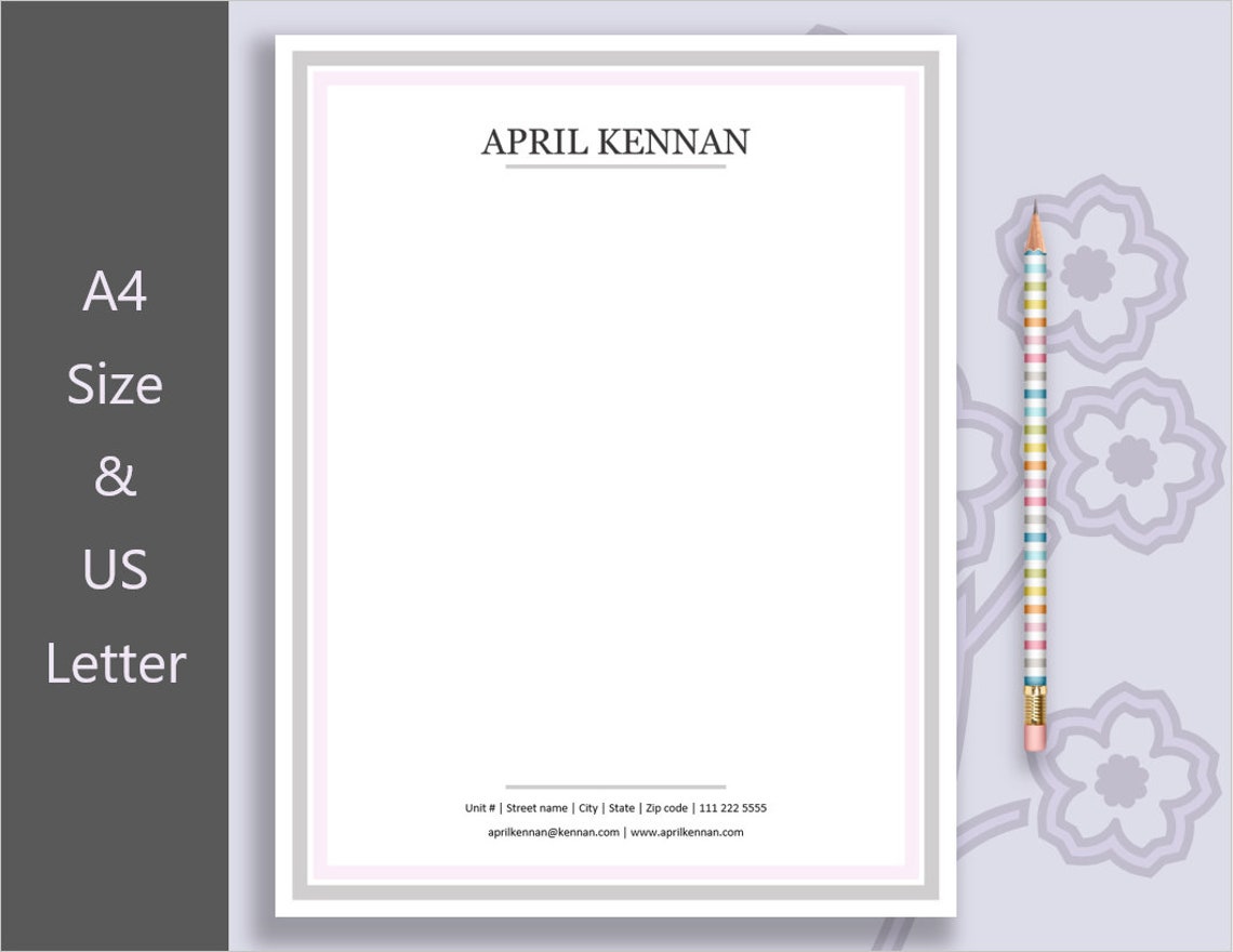 Personalized Letterhead, Custom Letterhead, Diy Custom Stationery ...
