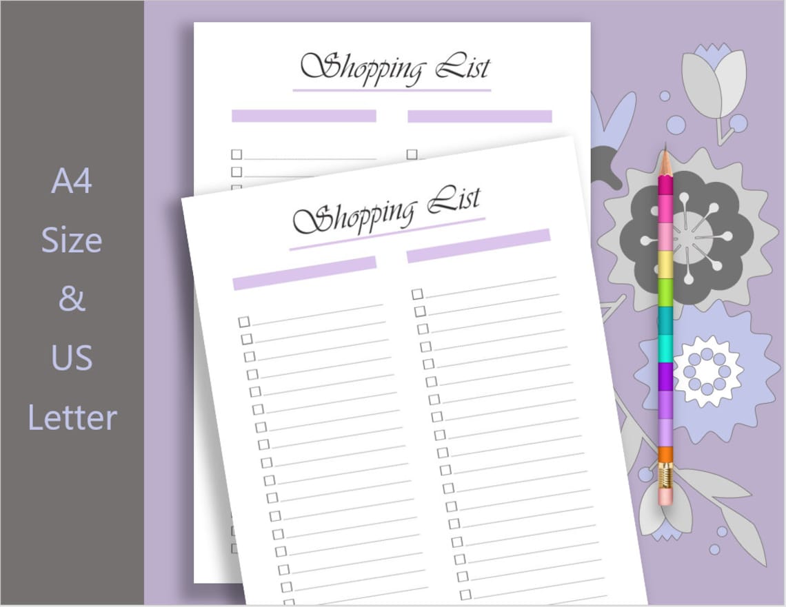 Shopping List Printable Printable PDF & JPG Shopping - Etsy
