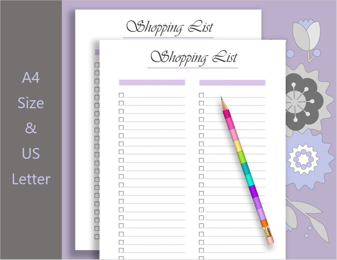 Shopping List Printable Printable PDF & JPG Shopping - Etsy
