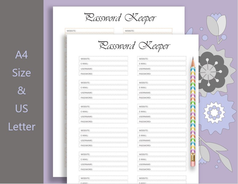 Remember Passwords Password Keeper Password Reminder A4 & - Etsy