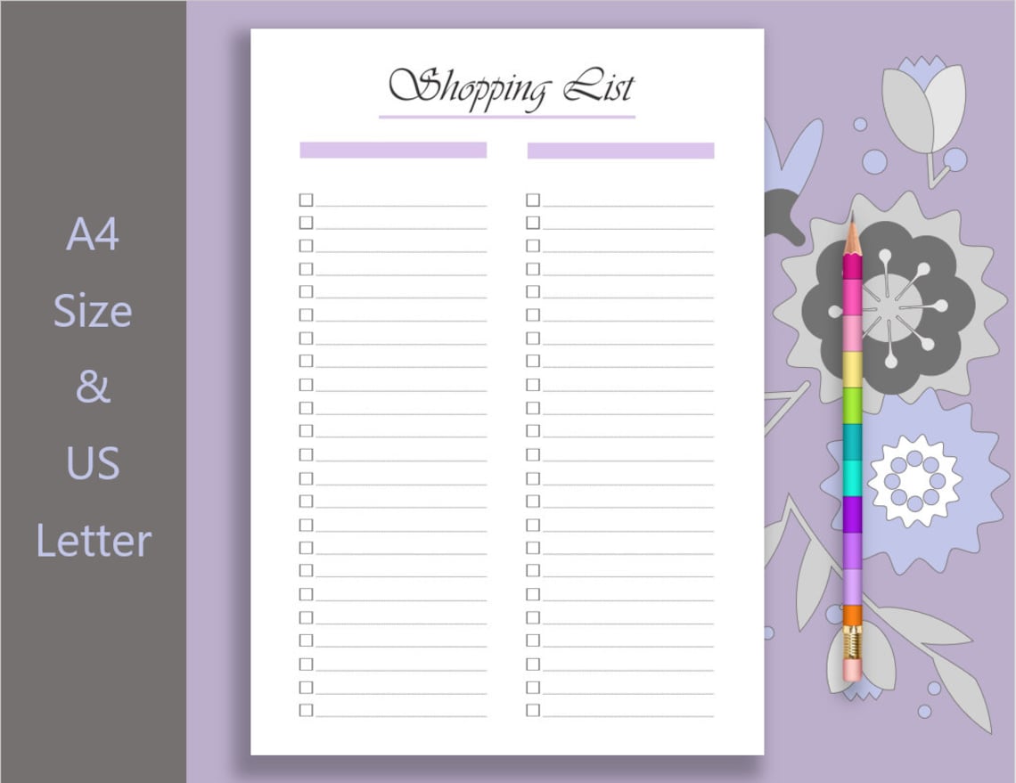 Shopping List Printable Printable PDF & JPG Shopping - Etsy