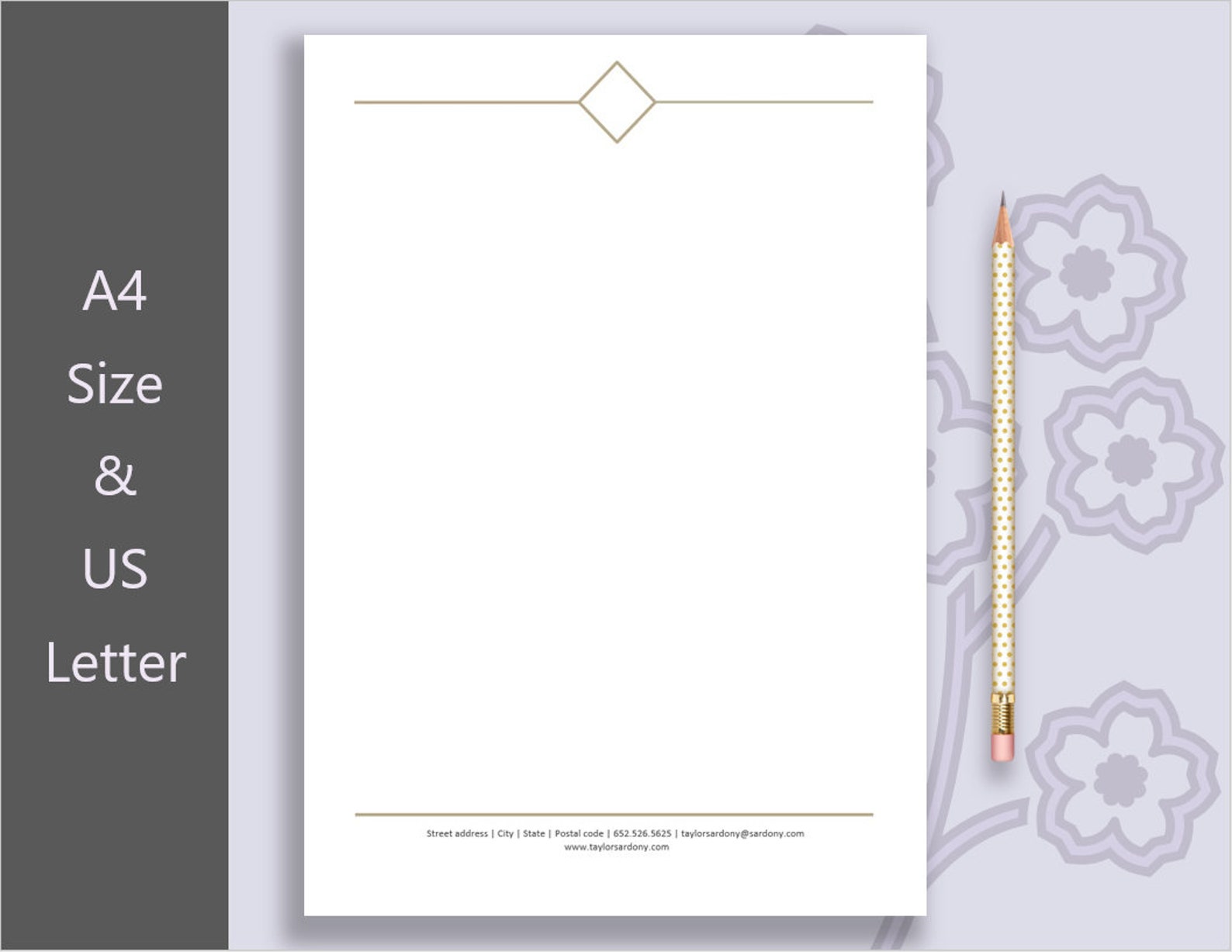 Letterhead Template MS Word, Personalized Letterhead, Editable ...