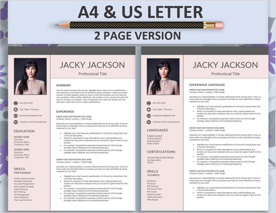 CV Template Bundle, Resume Template Word, Resume Template, CV Template ...