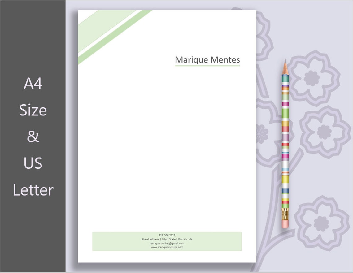 Business Letterhead, Printable Letterhead, Letterhead Template MS Word ...