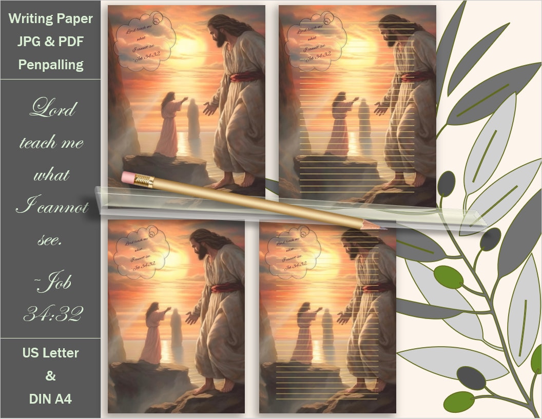 Writing Paper With Quotations From Job 34:32, "lord, Teach Me What I ...