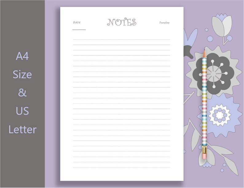 Notes Page Printable Filofax Inserts Filofax Printable - Etsy