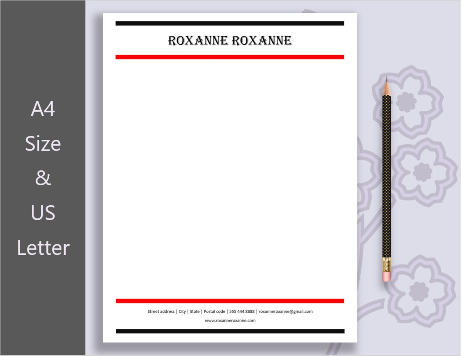 Letterhead Template MS Word | Personalized Letterhead | Custom ...