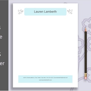 Letterhead Templates MS Word, Feminine Letterhead, A4 & US Letterhead ...