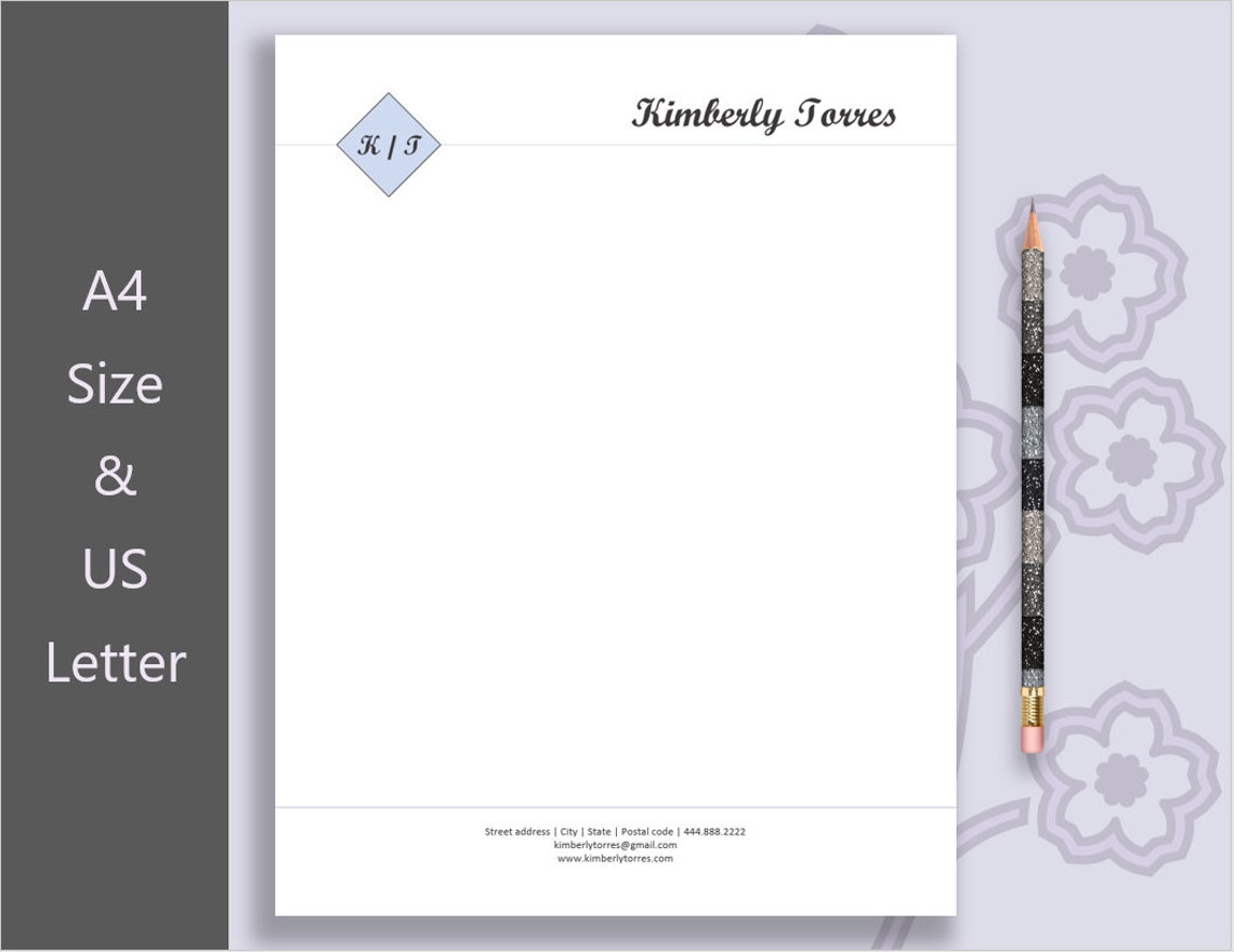 Personalized Letterhead, Custom Letterhead, Diy Custom Stationery ...