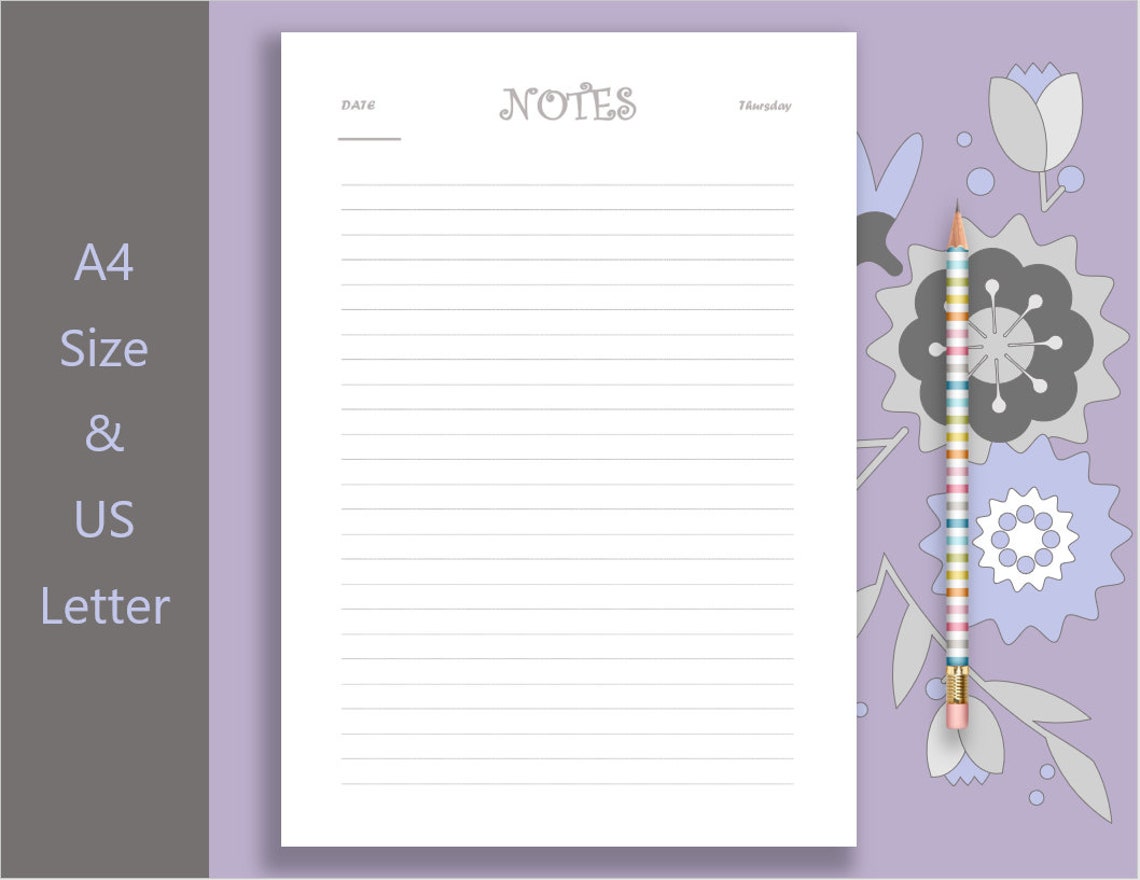 Notes Page Printable Filofax Inserts Filofax Printable - Etsy