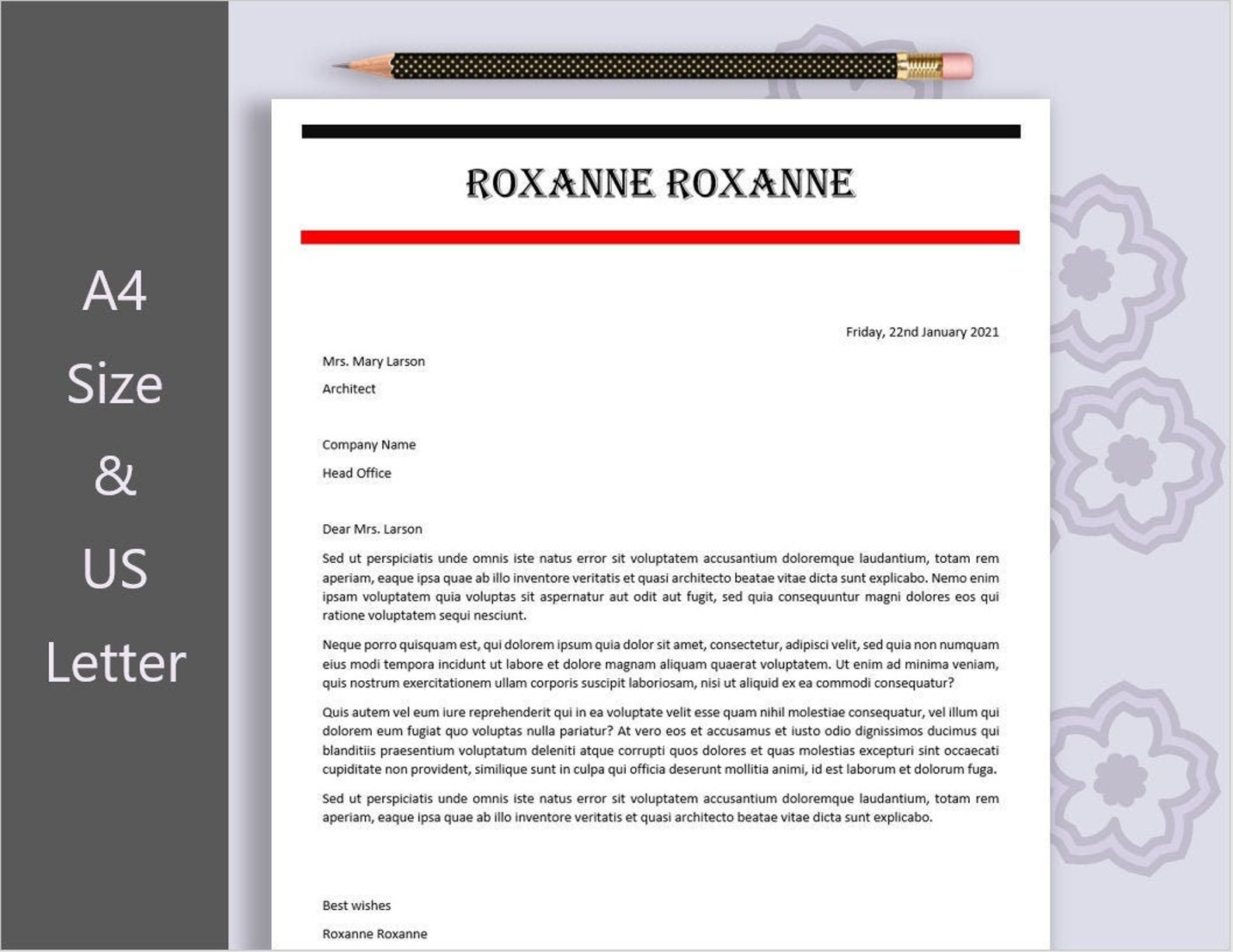 Letterhead Template MS Word | Personalized Letterhead | Custom ...