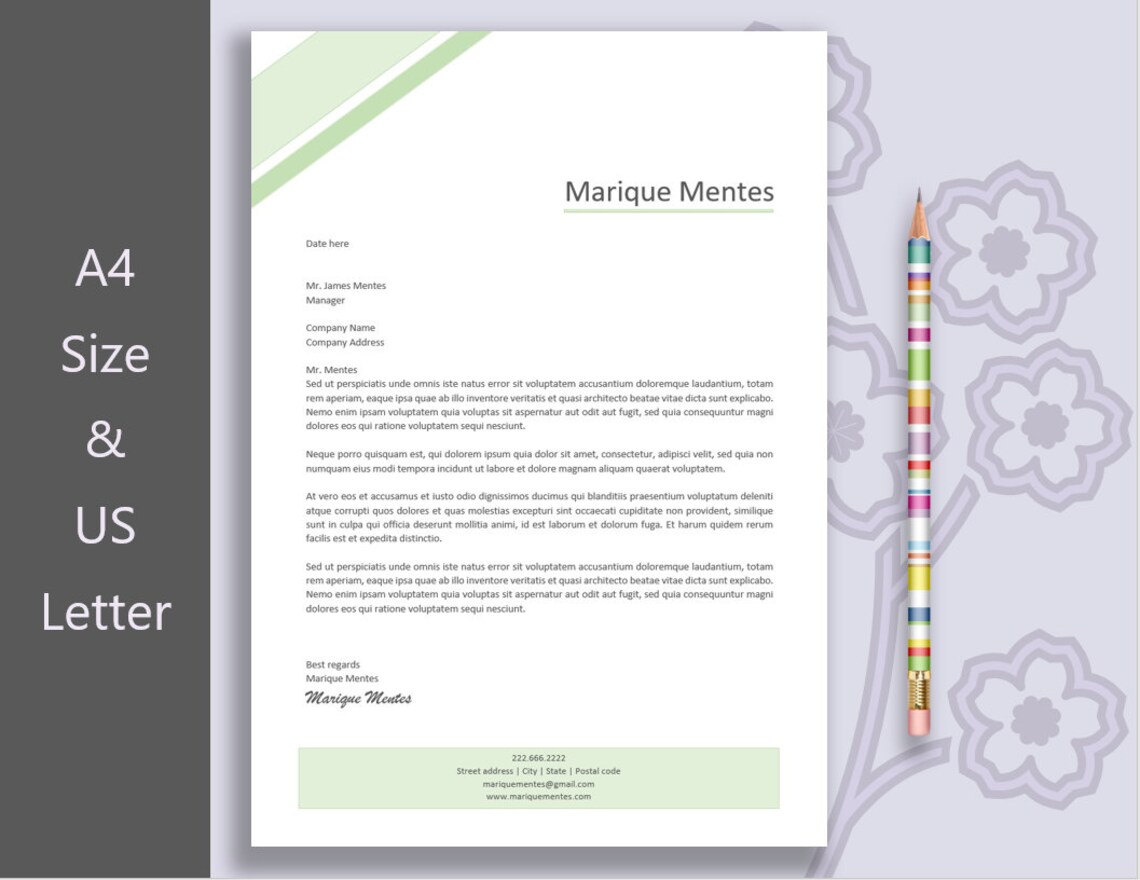 Business Letterhead, Printable Letterhead, Letterhead Template MS Word ...