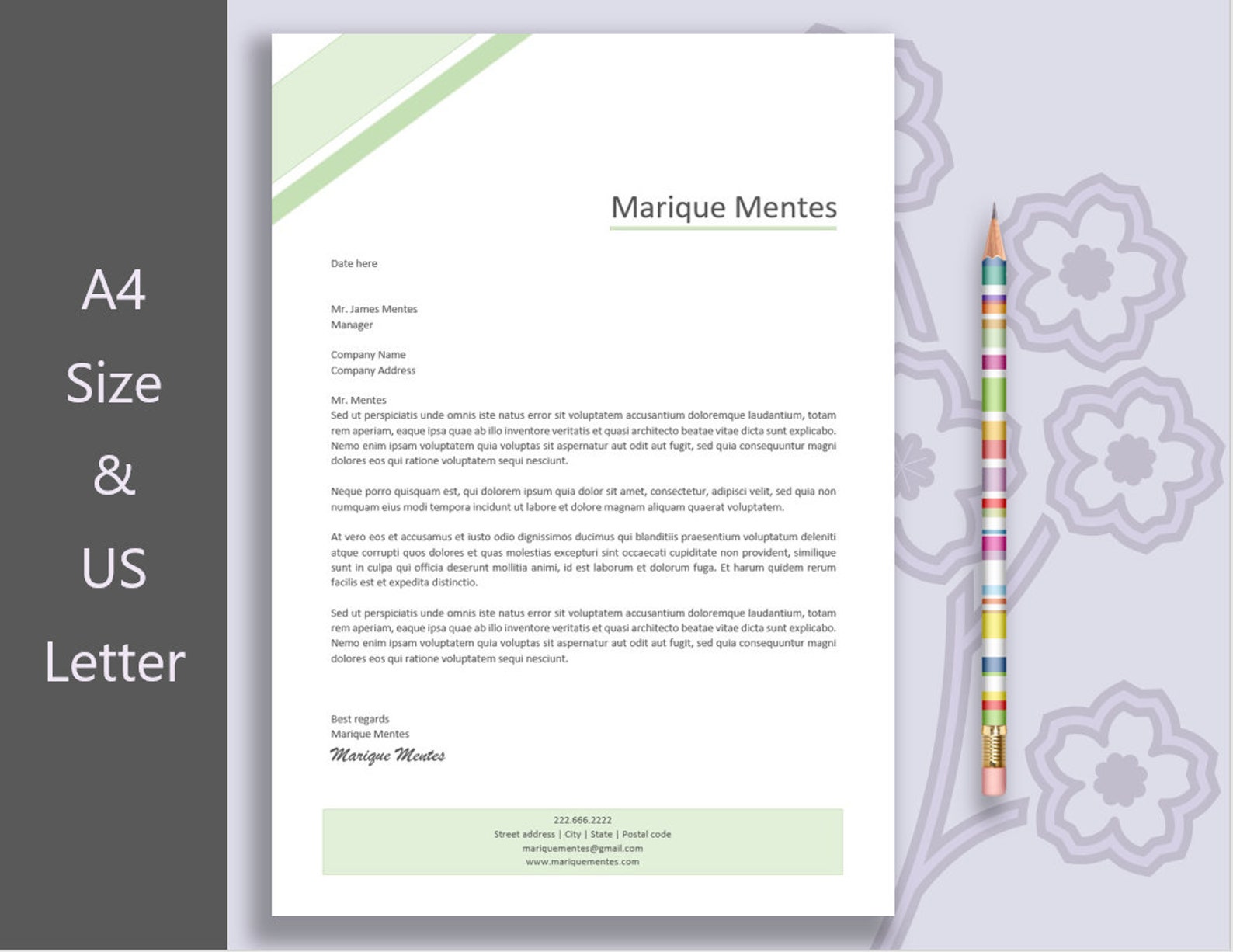 Business Letterhead, Printable Letterhead, Letterhead Template MS Word ...