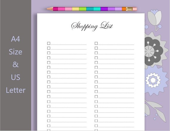 Shopping Planner Printable Shopping List Shopping Plan | Etsy