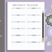 Printable Birthday Tracker, Birthday List, Remember Birthday, Birthday ...
