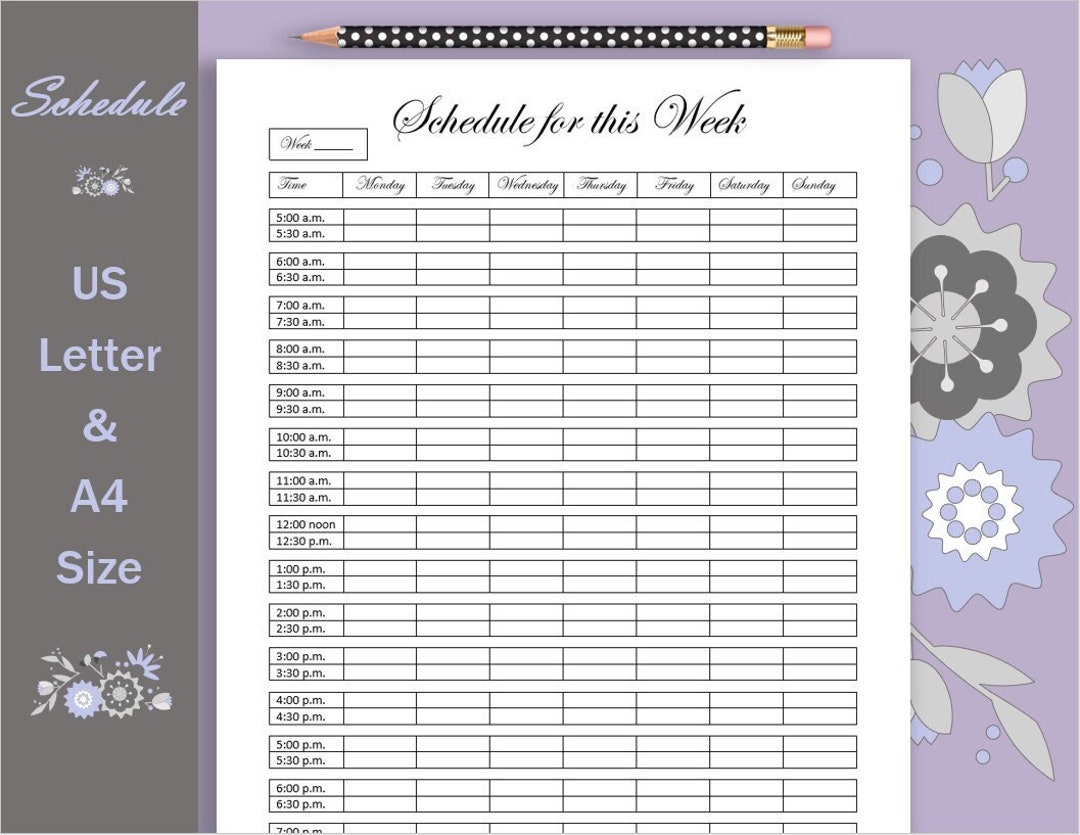 Schedule Planner, Printable Planner, Weekly Planner, Weekly Planner ...