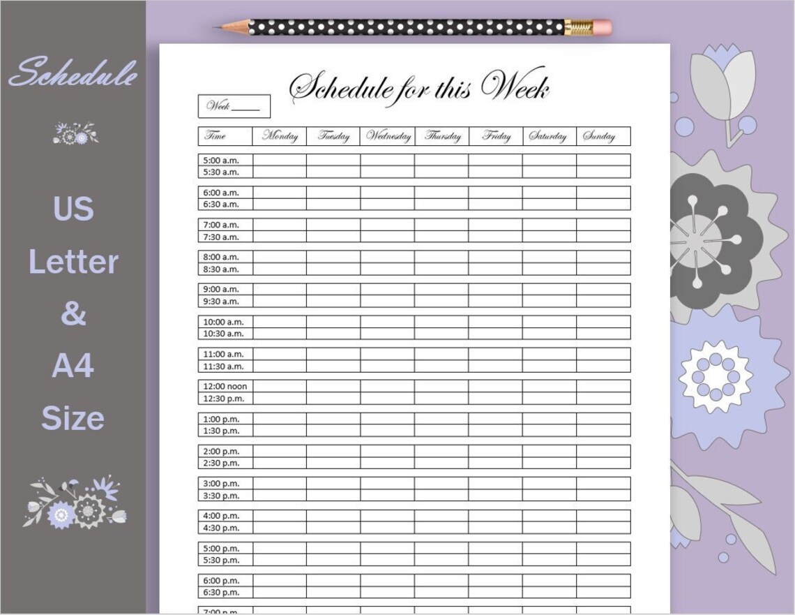 Schedule Planner, Printable Planner, Weekly Planner, Weekly Planner ...