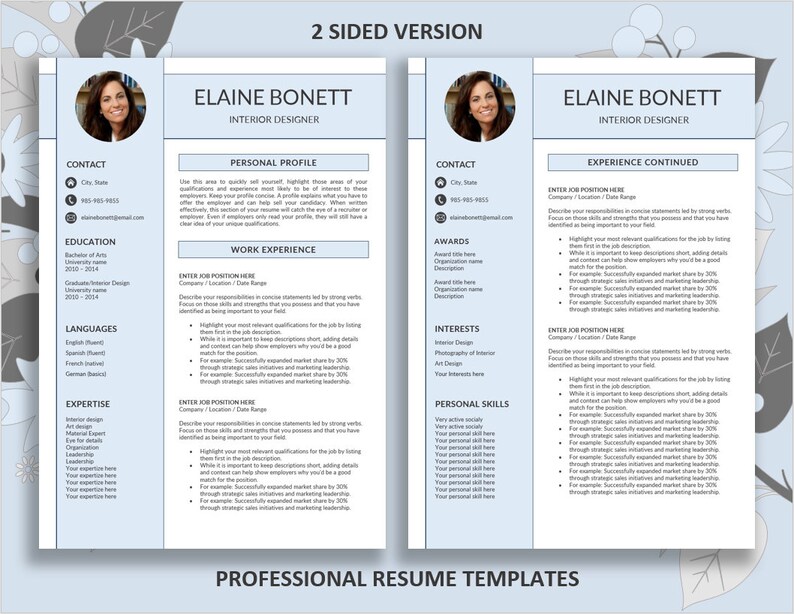 Executive Resume Template With Photo, Simple Resume Template ...
