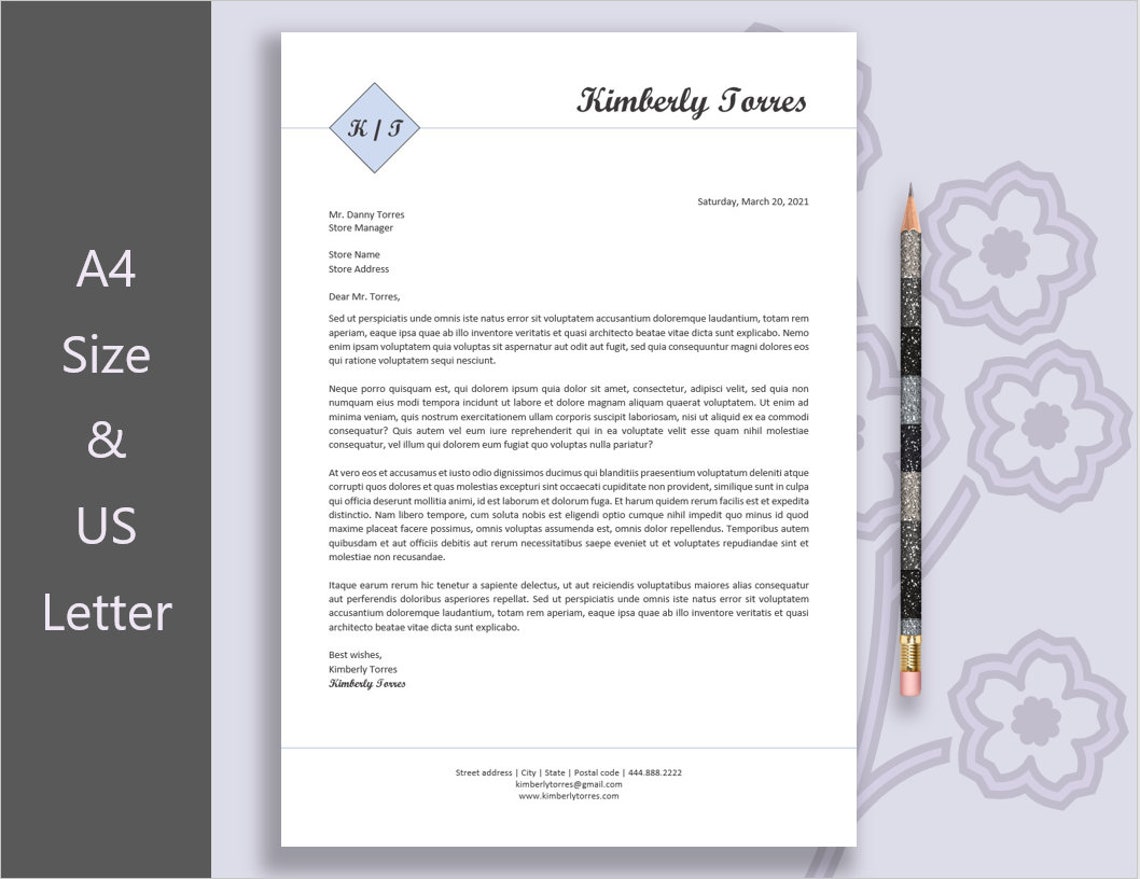 Personalized Letterhead, Custom Letterhead, Diy Custom Stationery ...