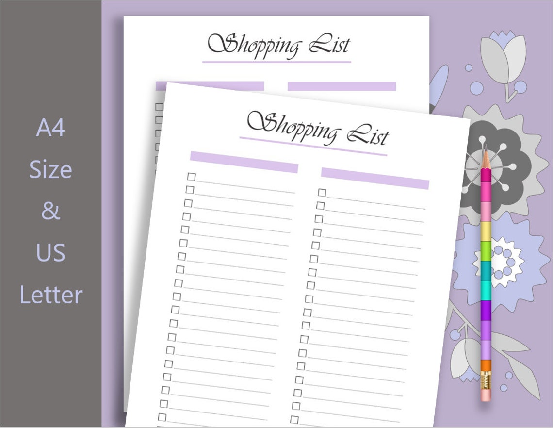 Shopping List Printable Printable PDF & JPG Shopping - Etsy