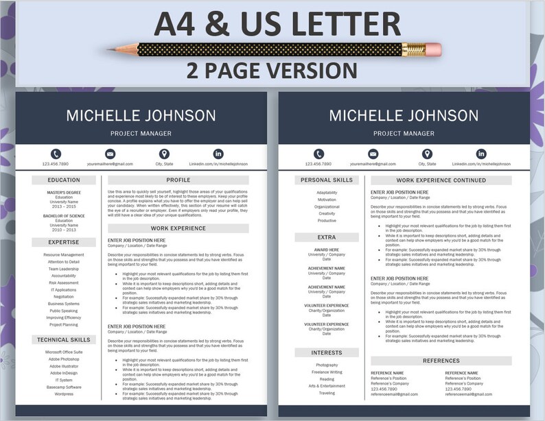 CV Template Bundle, Resume Template Word, Resume Template, CV Template ...