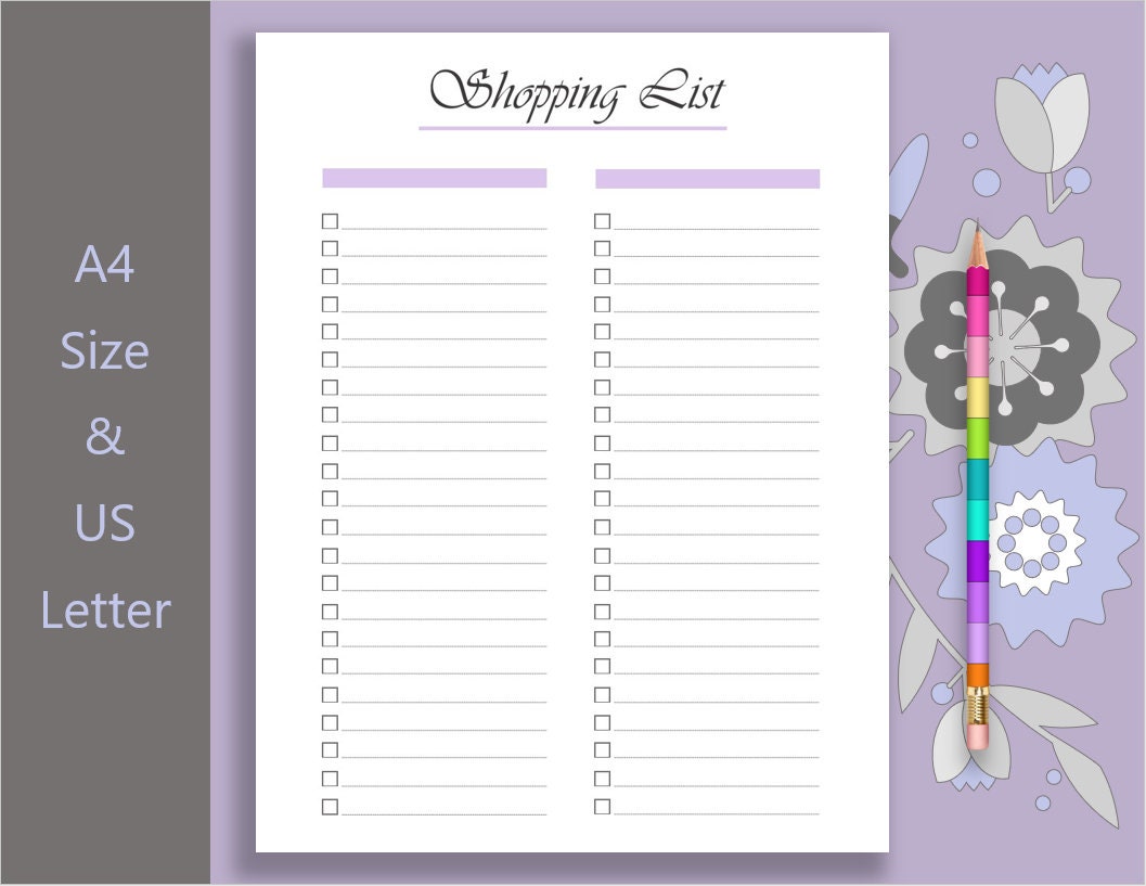 Shopping List Printable, Printable PDF & JPG, Shopping Planner ...
