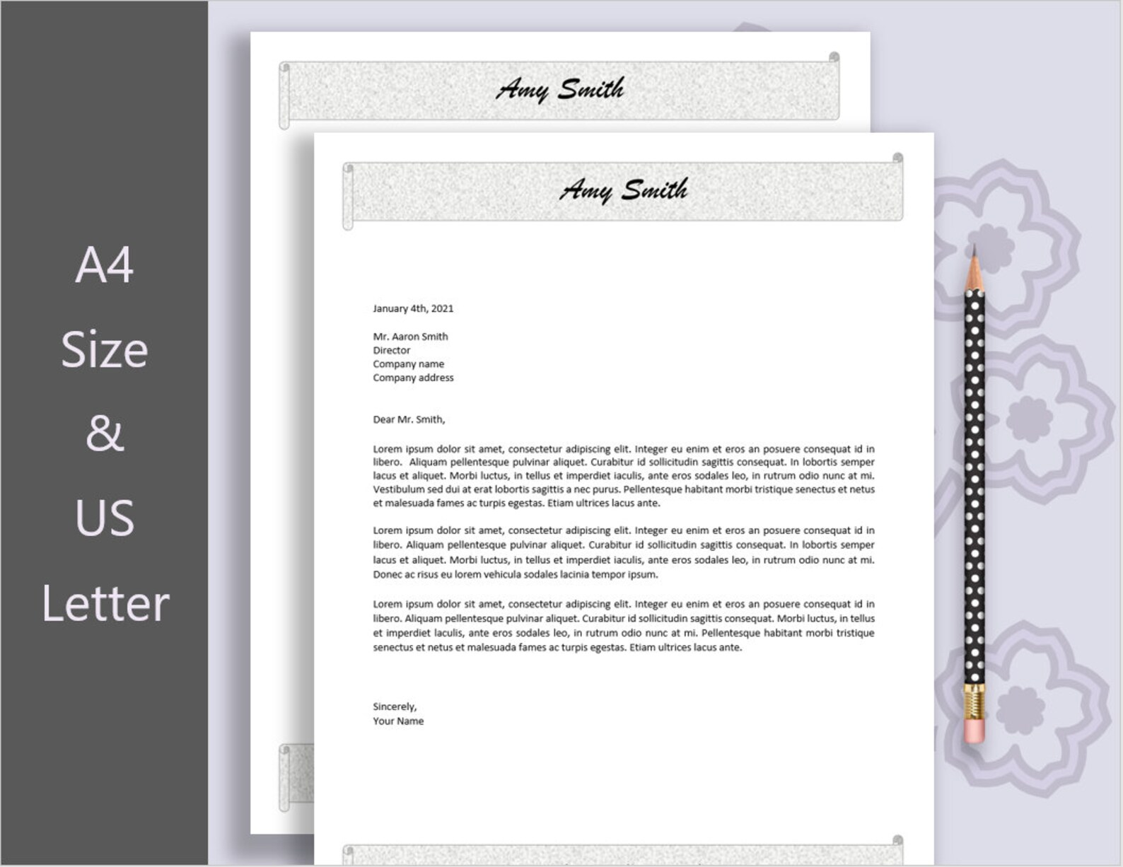 Letterhead Template for Word | Personalized Letterhead, Custom ...