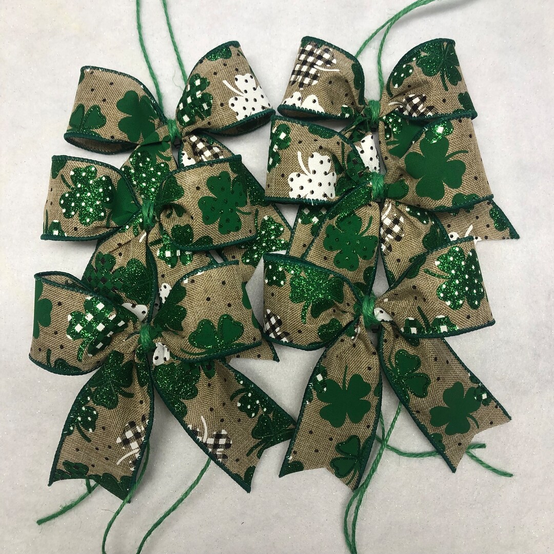 St Patricks Day Bow Set, Irish Decor, Shamrock Decor, Shamrock Garland ...
