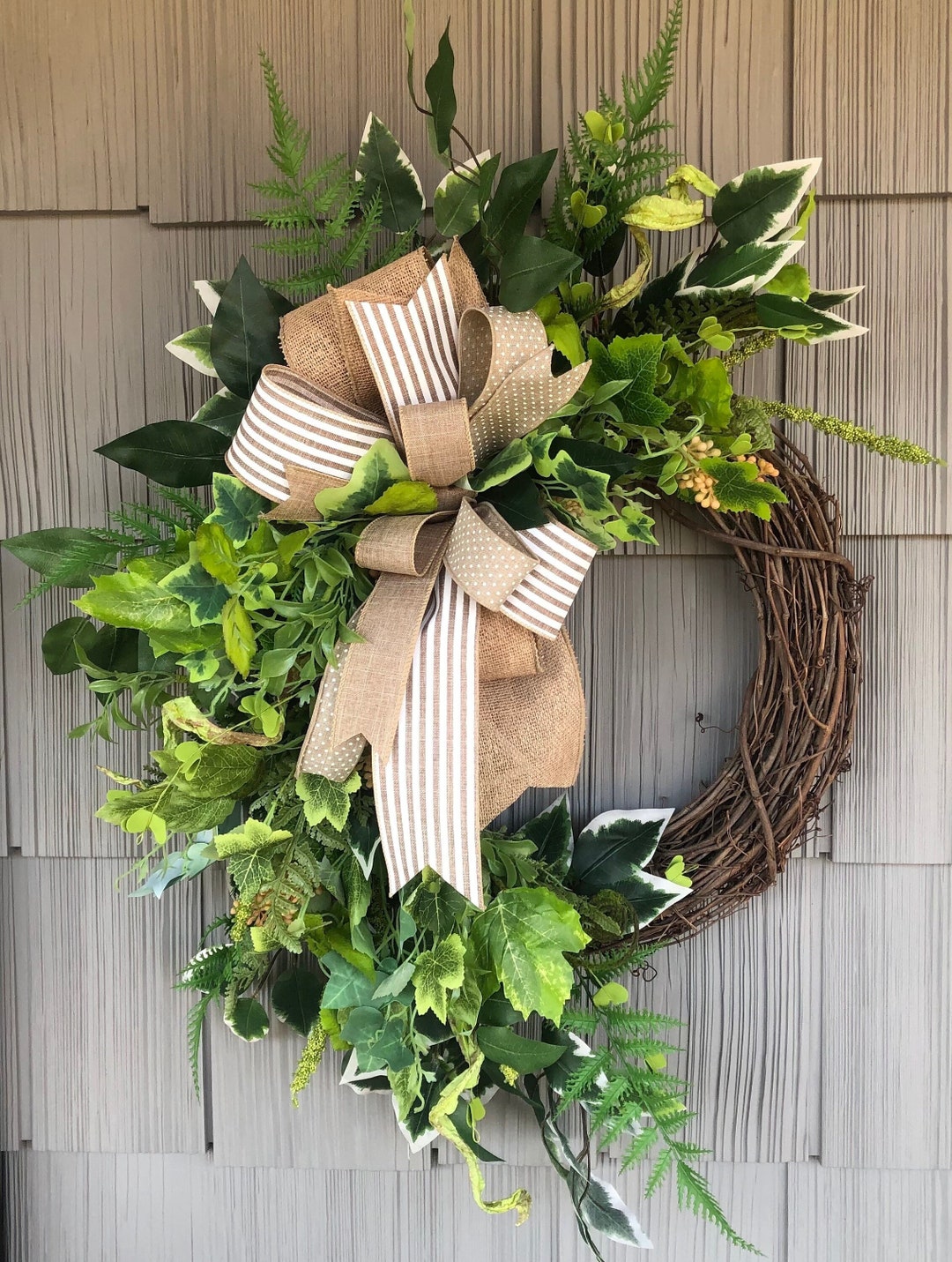Everyday Grapevine Wreath for Front Door, Greenery Wreath, Year Round ...