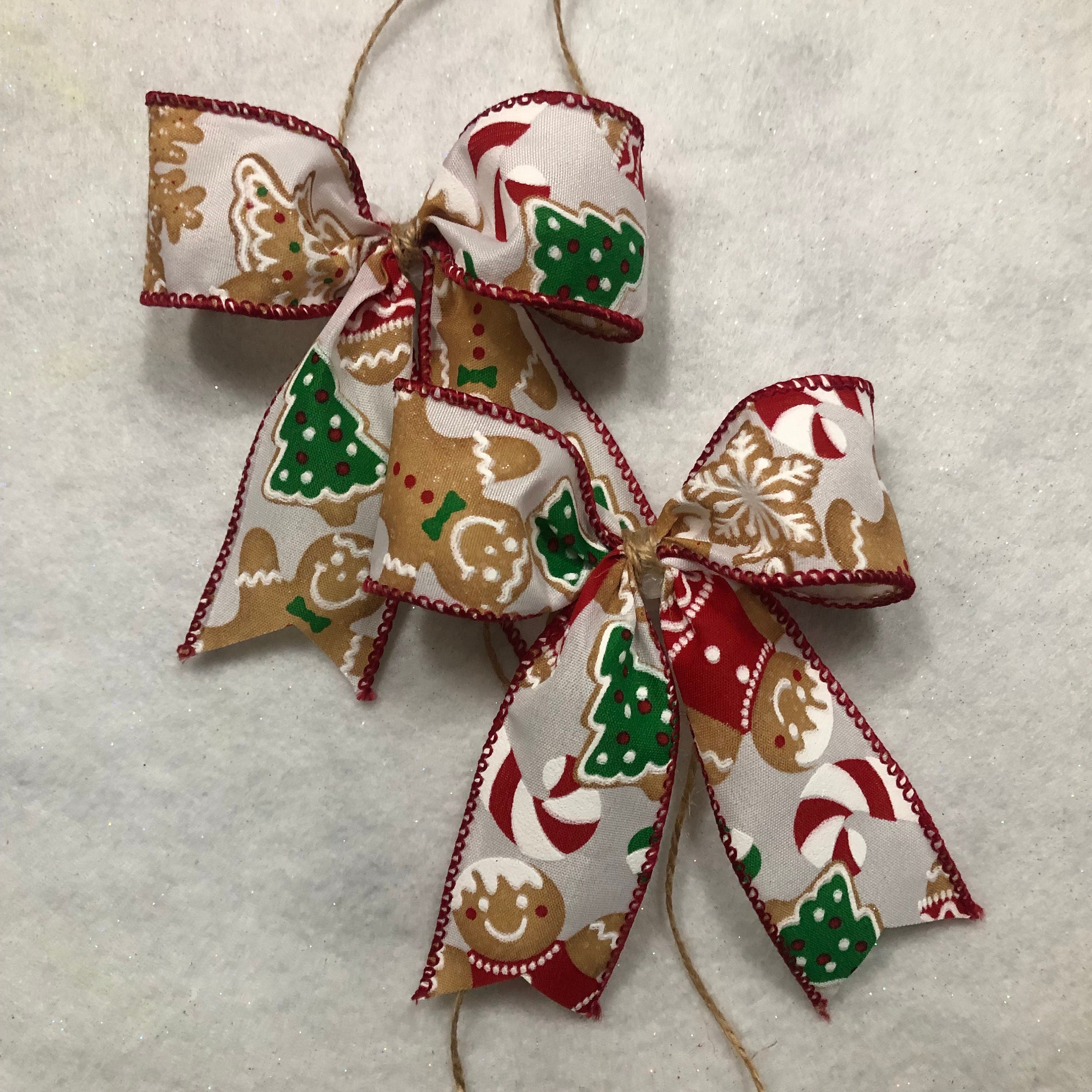 Gingerbread Christmas Tree Bow Set, Christmas Tree Bow Set, Christmas ...