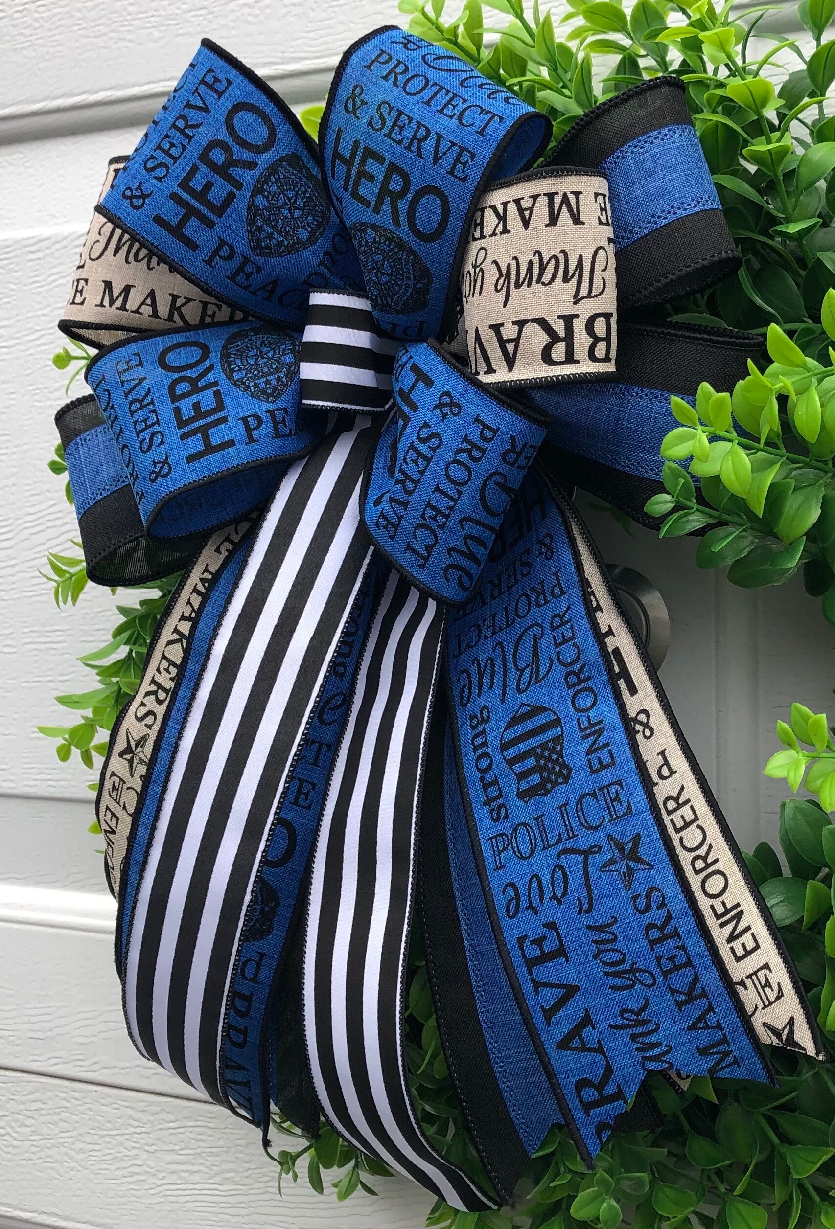 Thin Blue Line Police Bow for Lantern Police Support Bow | Etsy