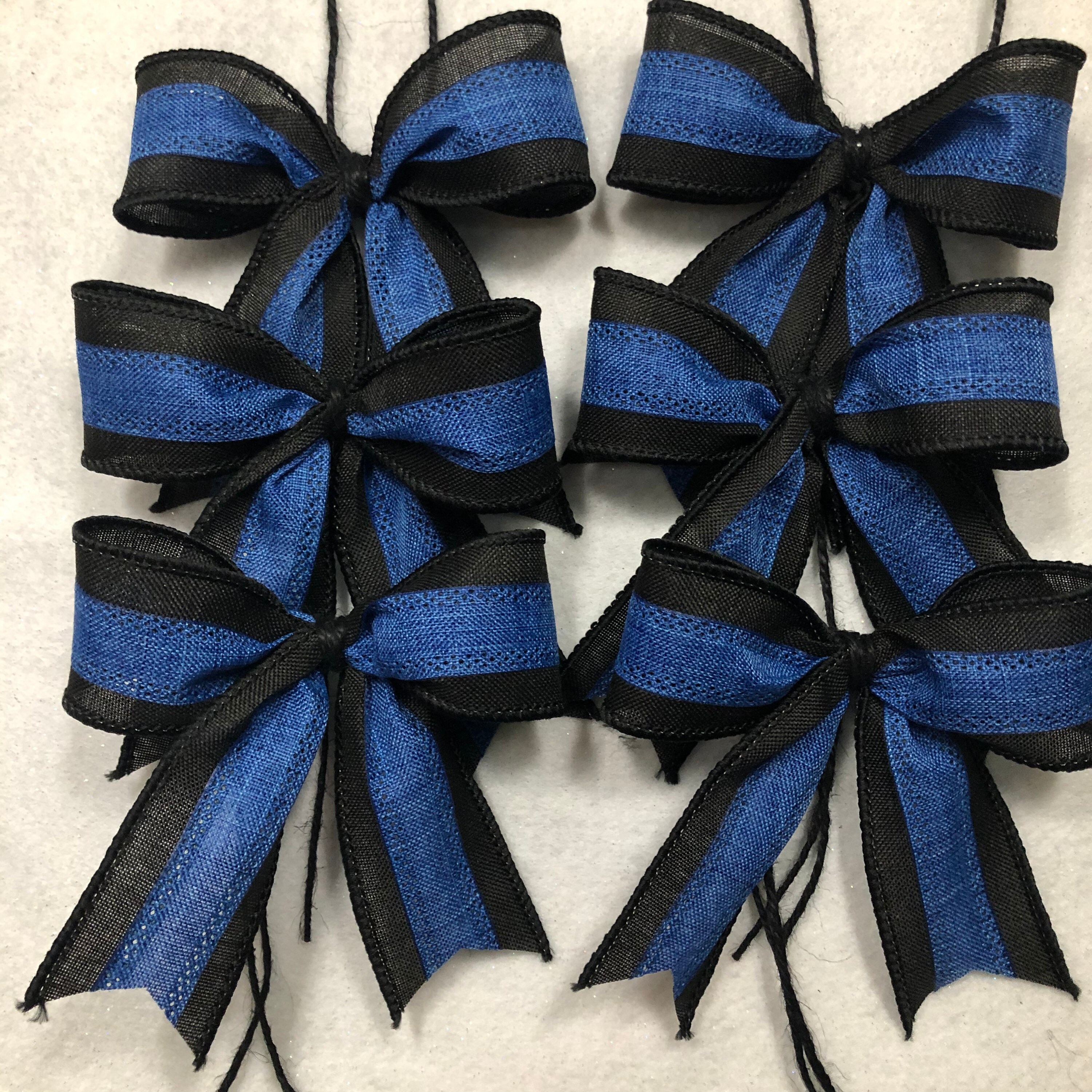 Thin Blue Line Bows, Police Christmas Tree Bow, Christmas Tree Bow Sets ...