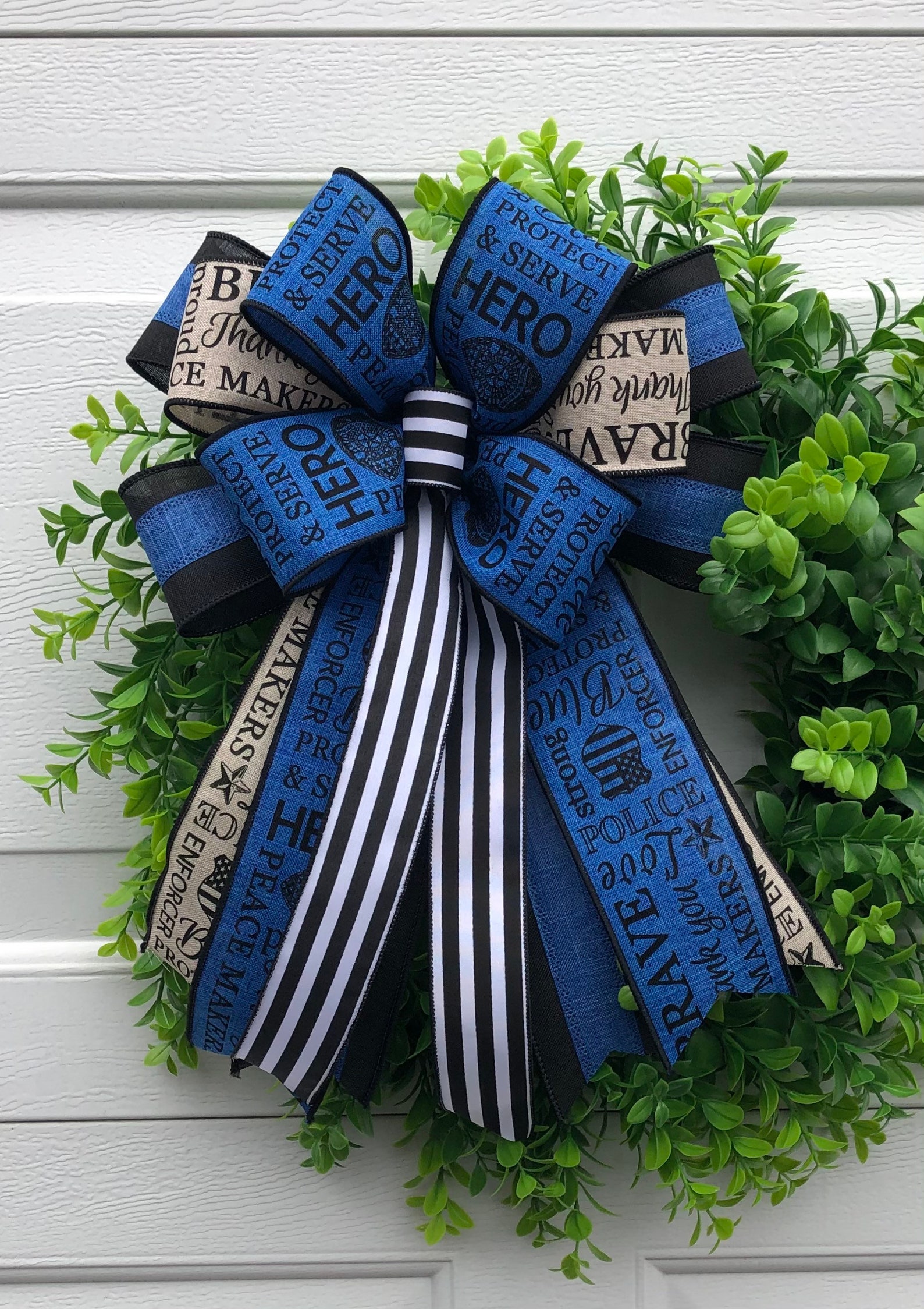 Thin Blue Line Police Bow for Lantern Police Support Bow | Etsy