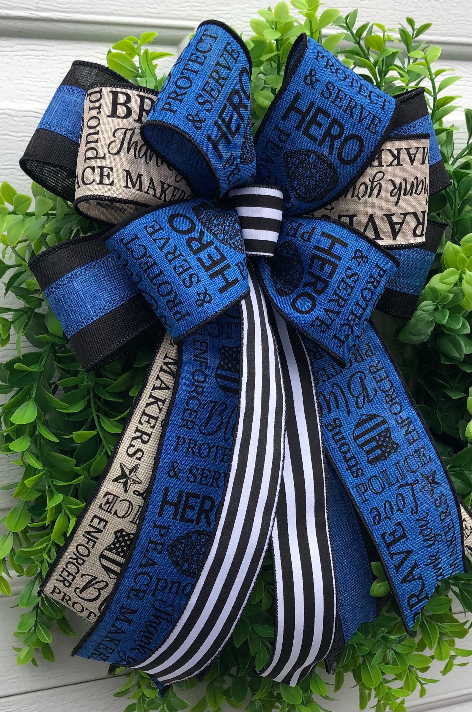 Thin Blue Line Police Bow for Lantern Police Support Bow - Etsy