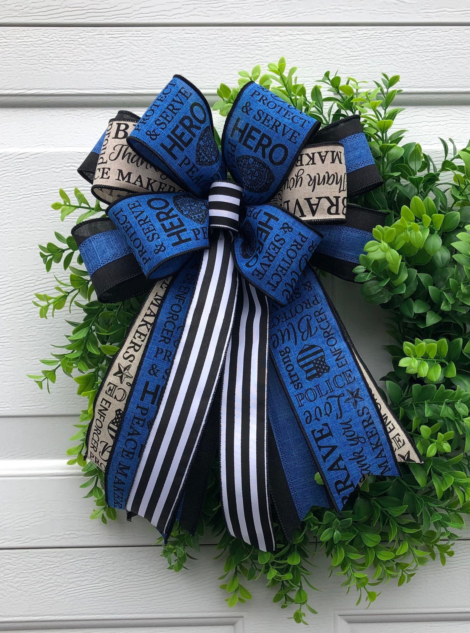 Thin Blue Line Police Bow for Lantern Police Support Bow | Etsy